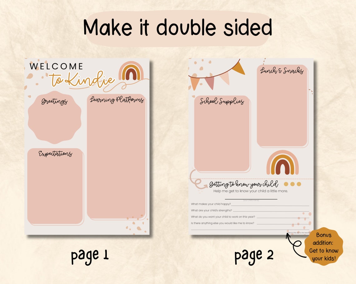 Class Welcome Letter Editable Template - Modern Boho - Etsy