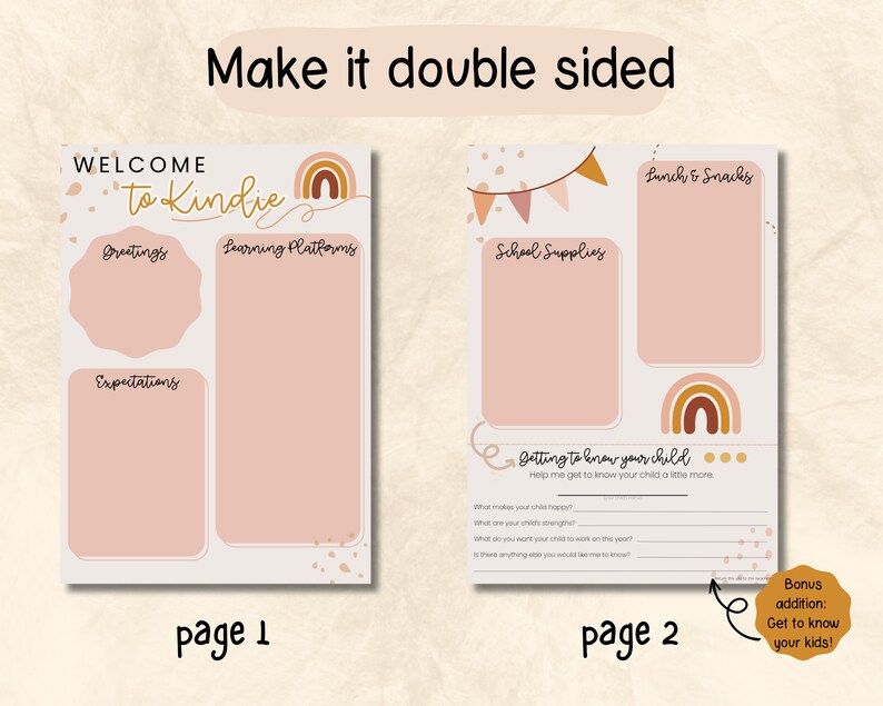 Class Welcome Letter Editable Template - Modern Boho - Etsy