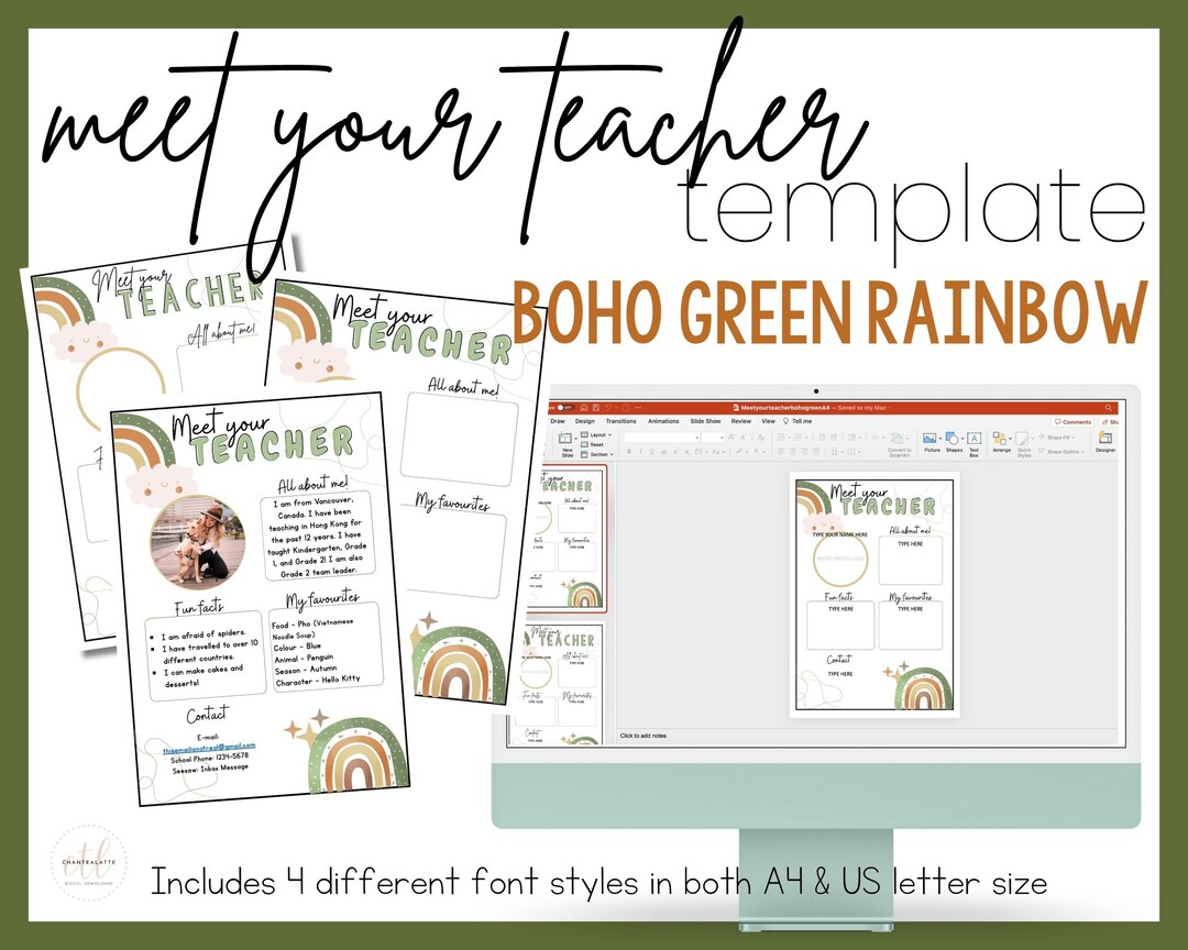 Meet Your Teacher Editable & Printable Templates Instant - Etsy Australia
