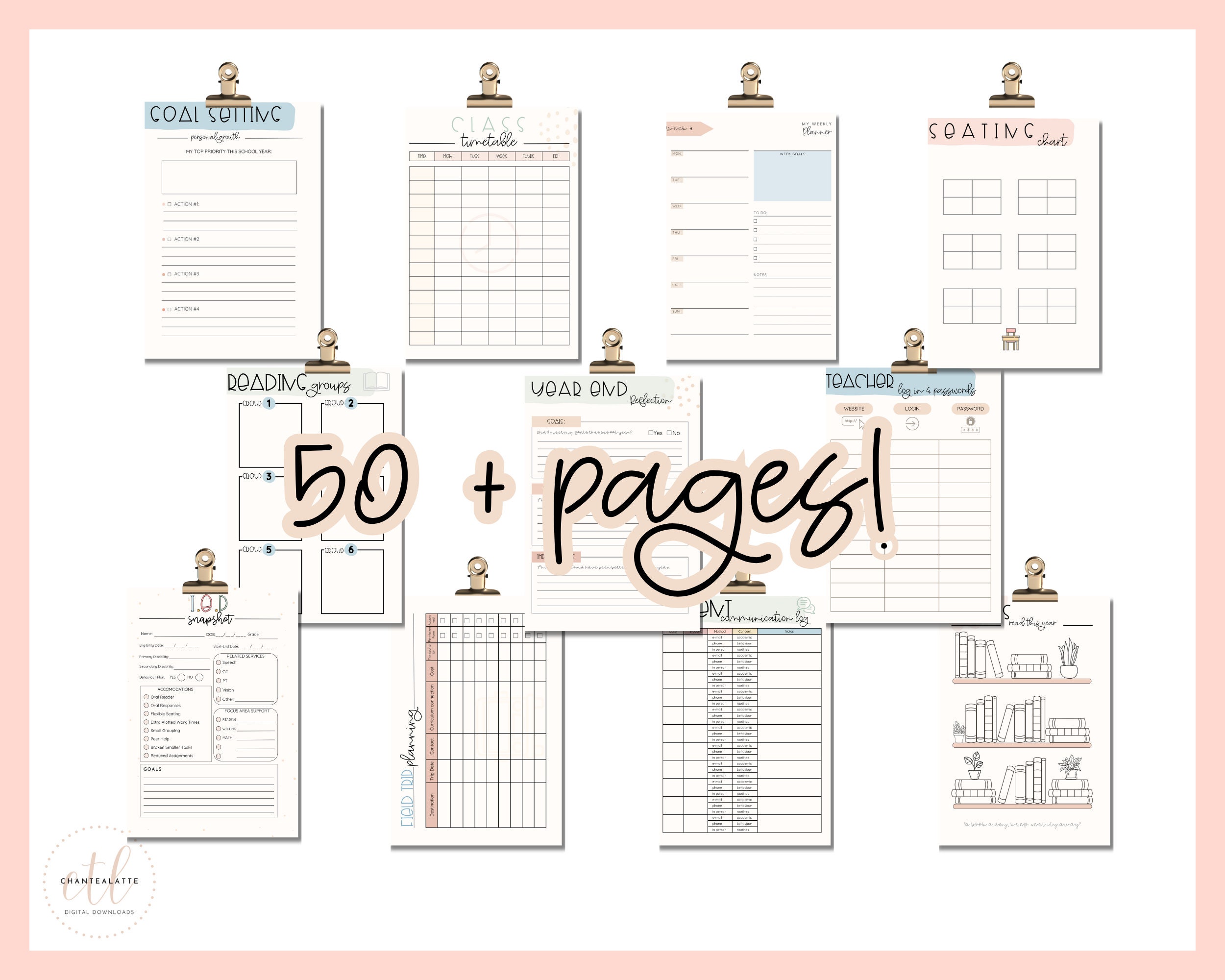 2024-2025 Soft Minimalist Monthly-weekly Teacher Planner - Etsy