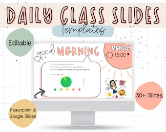 Ultra Simple Soft Daily Classroom Slides Editable Templates - Etsy UK