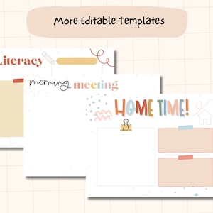 Ultra Simple Soft Daily Classroom Slides - Editable Templates - Etsy UK