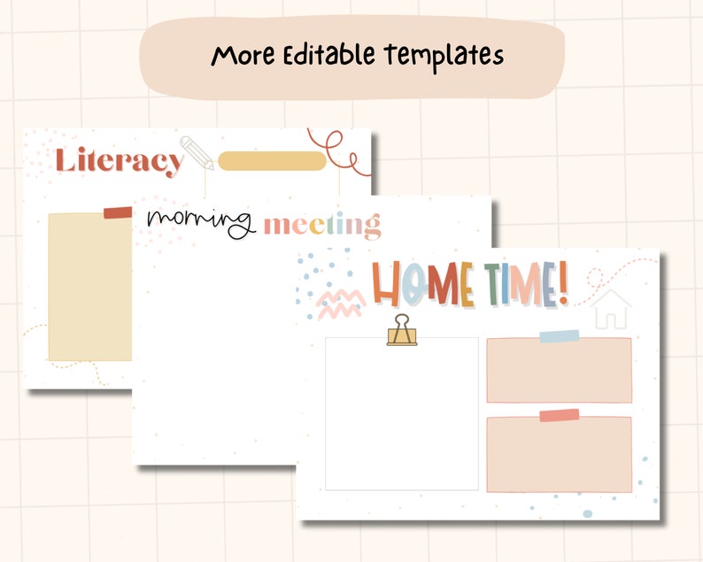 Ultra Simple Soft Daily Classroom Slides - Editable Templates - Etsy UK