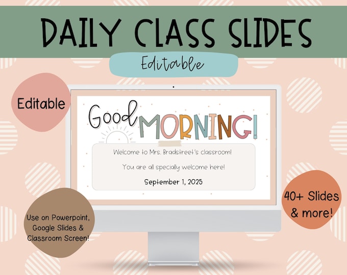 EDITABLE Classroom Slides Template | Boho Art Slides | 20 Canva ...