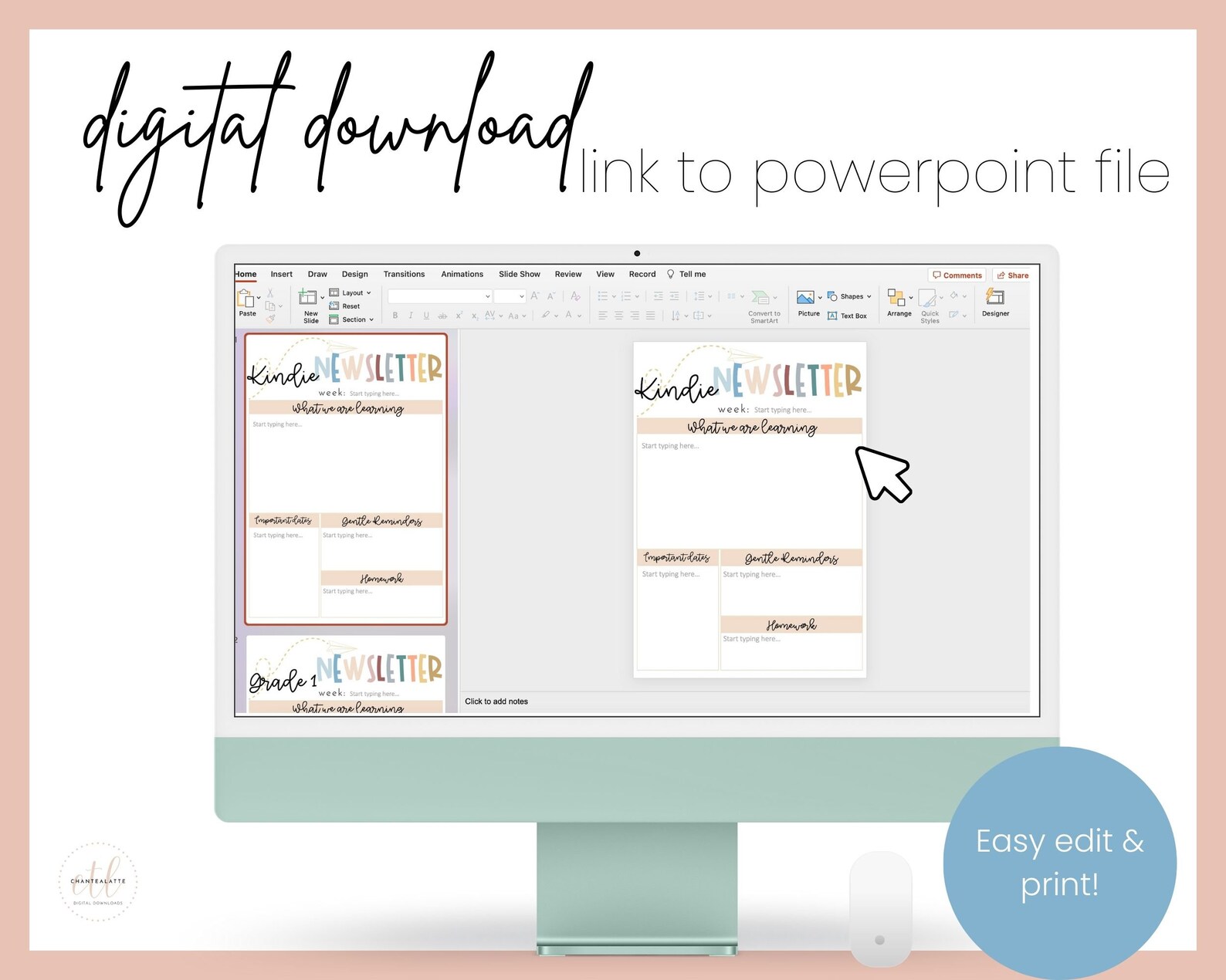 Class Newsletter Editable & Printable Templates - Ultra Simple Soft PPT ...