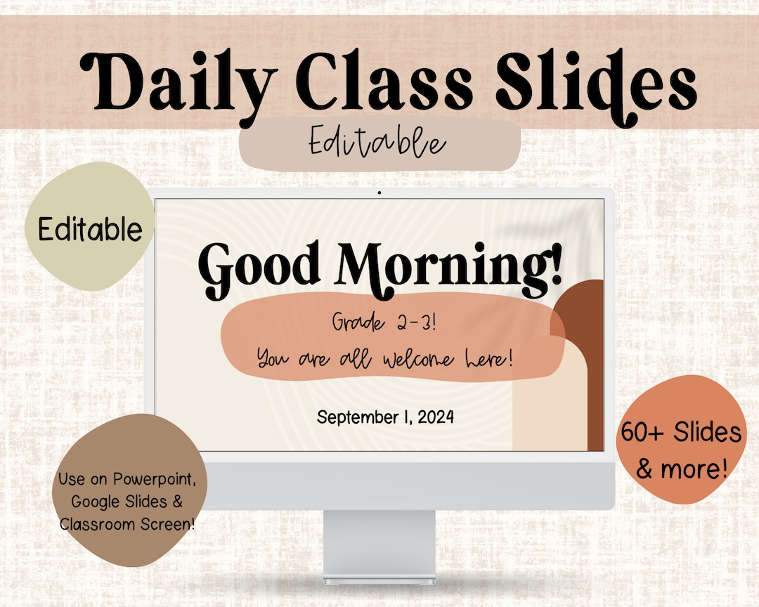 Minimalist Daily Classroom Slides - Etsy