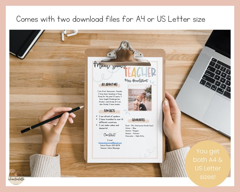 Meet Your Teacher Editable & Printable Templates - Ultra Simple Soft ...