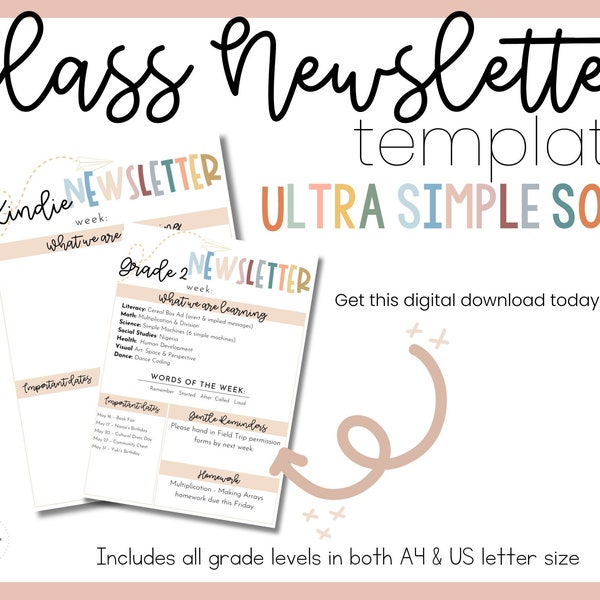 Newsletter Template Editable - Etsy
