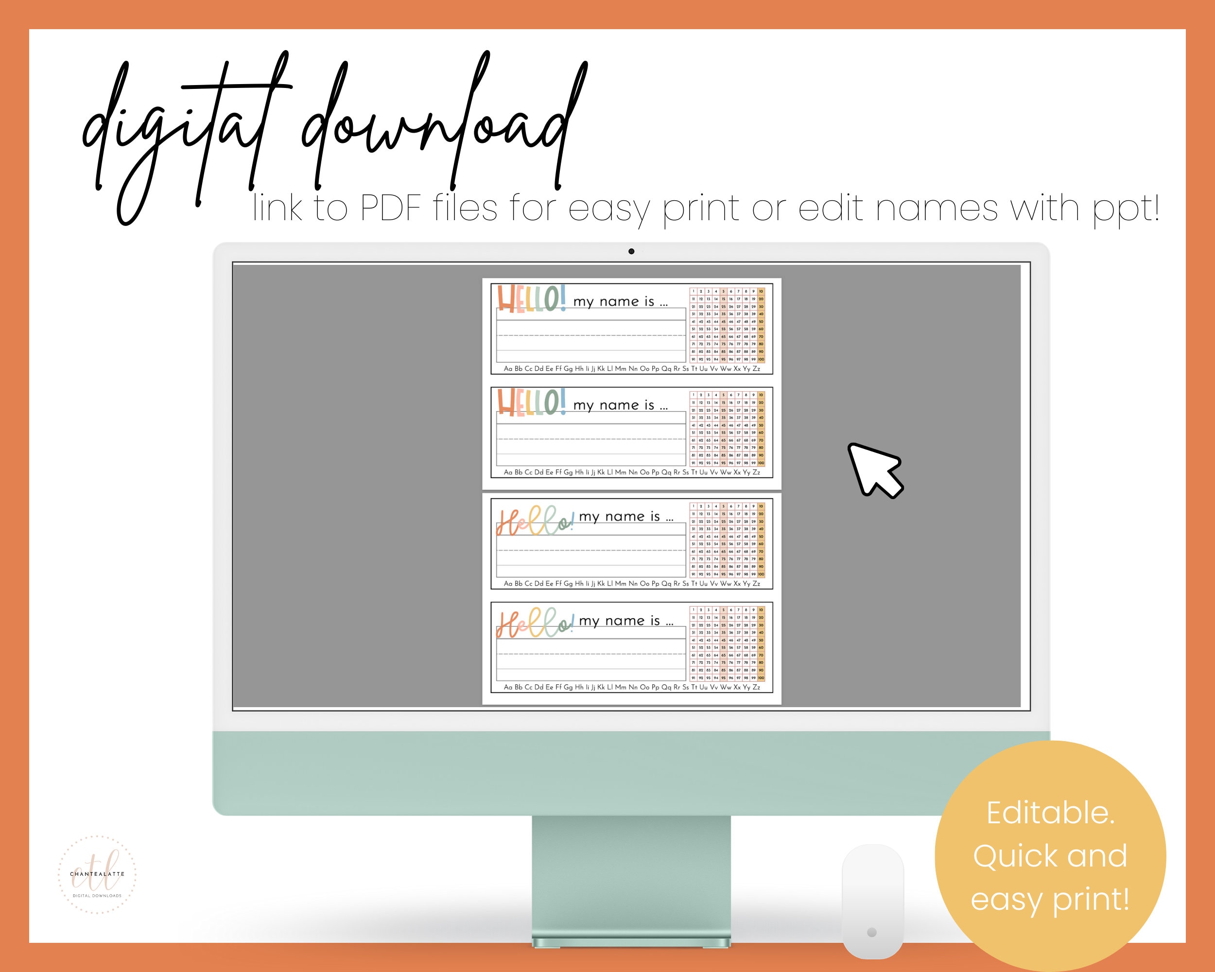 Desk Name Plates Editable & Printable Templates - Ultra Simple Soft PPT ...