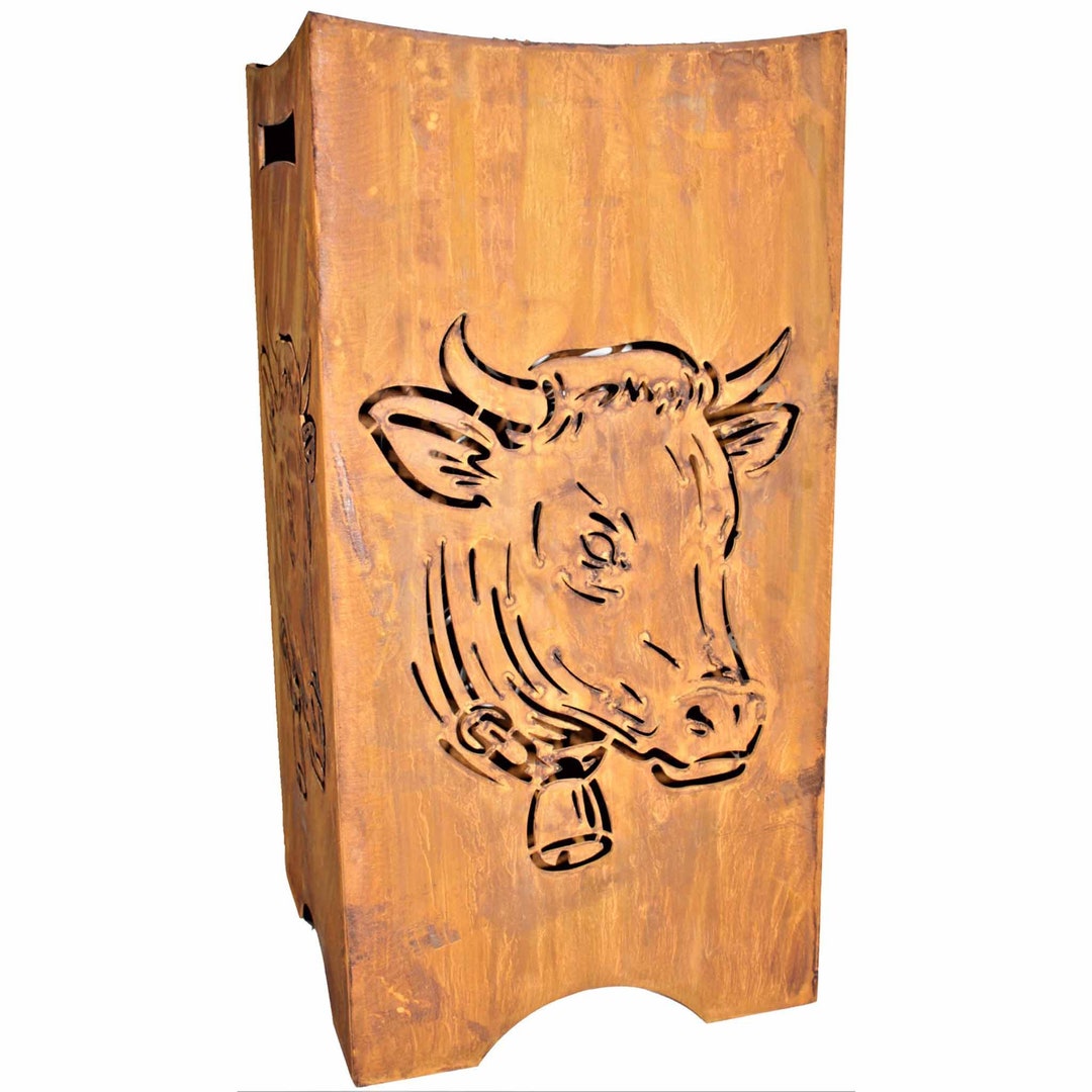 Fire Basket With Cow Head for Garden and Terrace Fire Column Made of ...