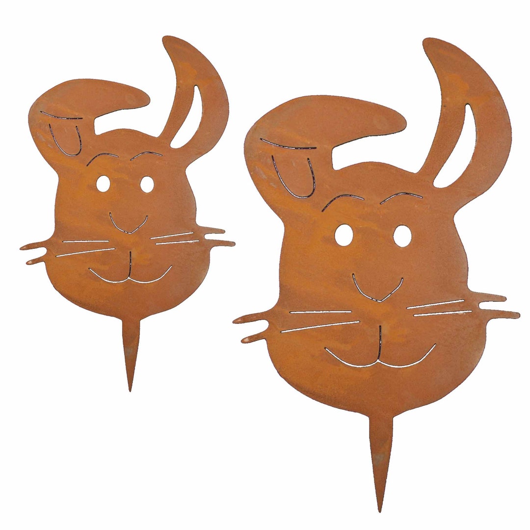 Rust Decorative Bunny mukki to Stick on Tree Trunk Easter Decorations ...