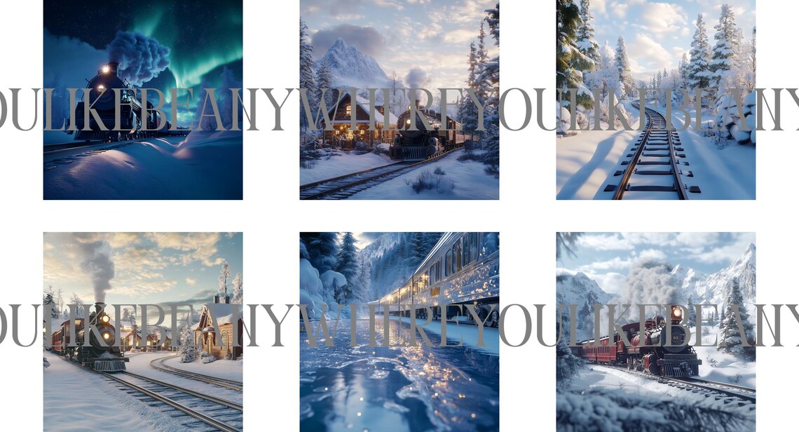 20 the Polar Express Backdrops | 1:1 Ratio | Photoshop Overlays ...