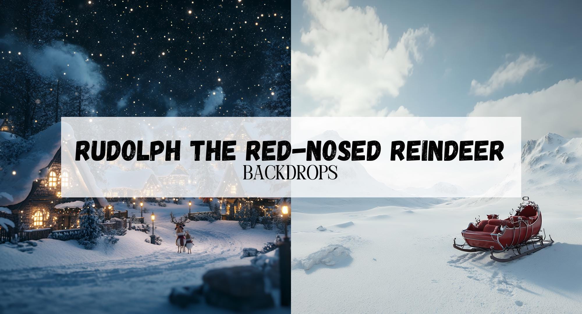 20 Rudolph the Red-nosed Reindeer Backdrops | 1:1 Ratio | Photoshop ...