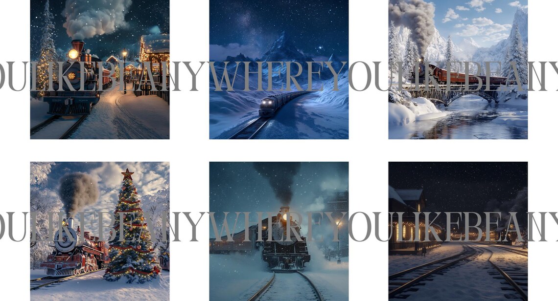 20 the Polar Express Backdrops | 1:1 Ratio | Photoshop Overlays ...