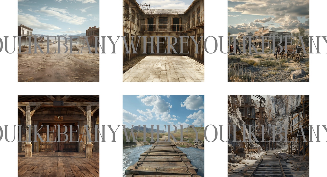 20 'western Movie' Backdrops | 1:1 Ratio | Photoshop Overlays | Digital ...