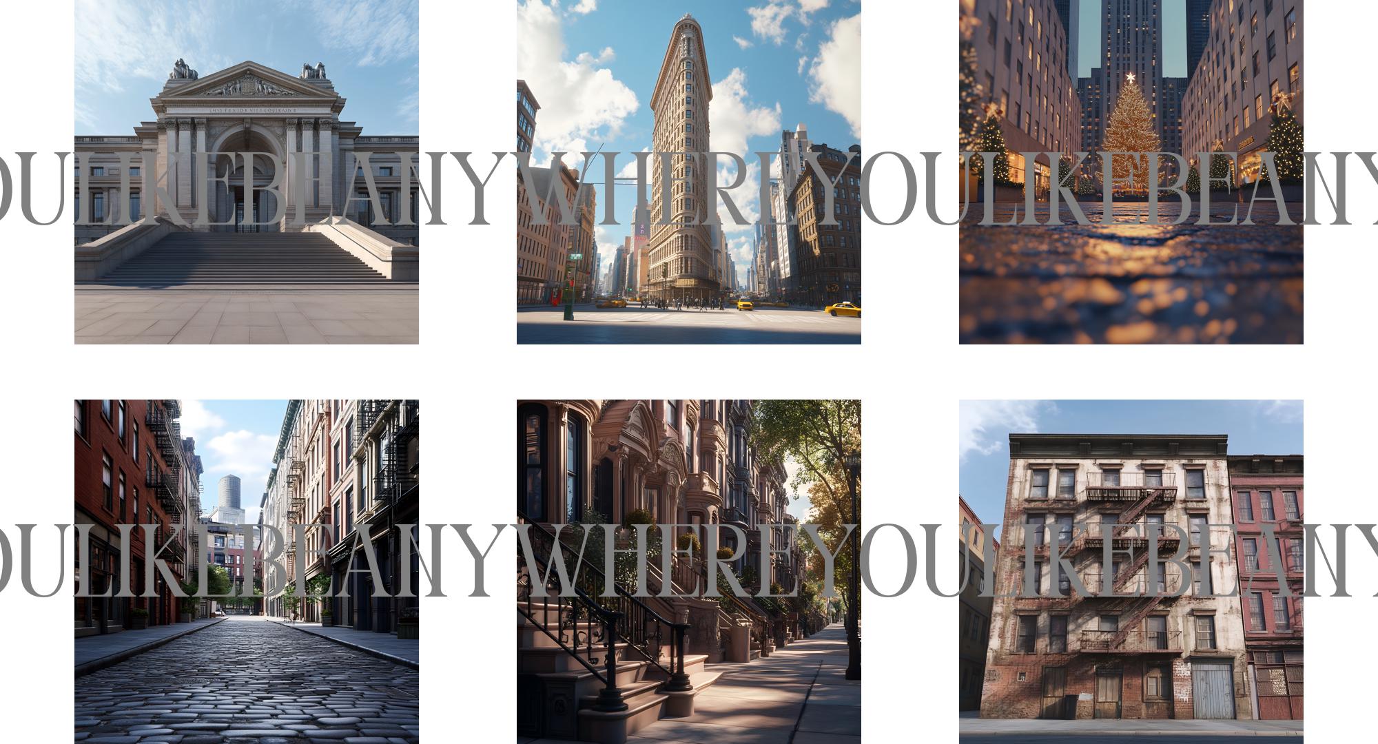 20 NYC Skyline Backdrops 1:1 Ratio Cityscape Backgrounds Photoshop ...