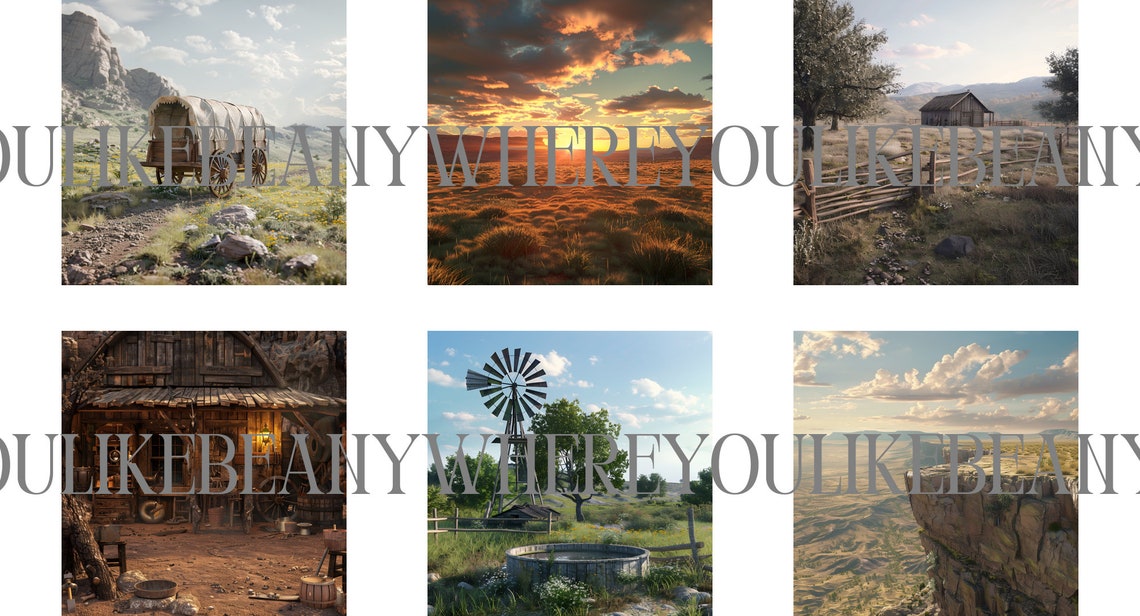 20 'western Movie' Backdrops | 1:1 Ratio | Photoshop Overlays | Digital ...