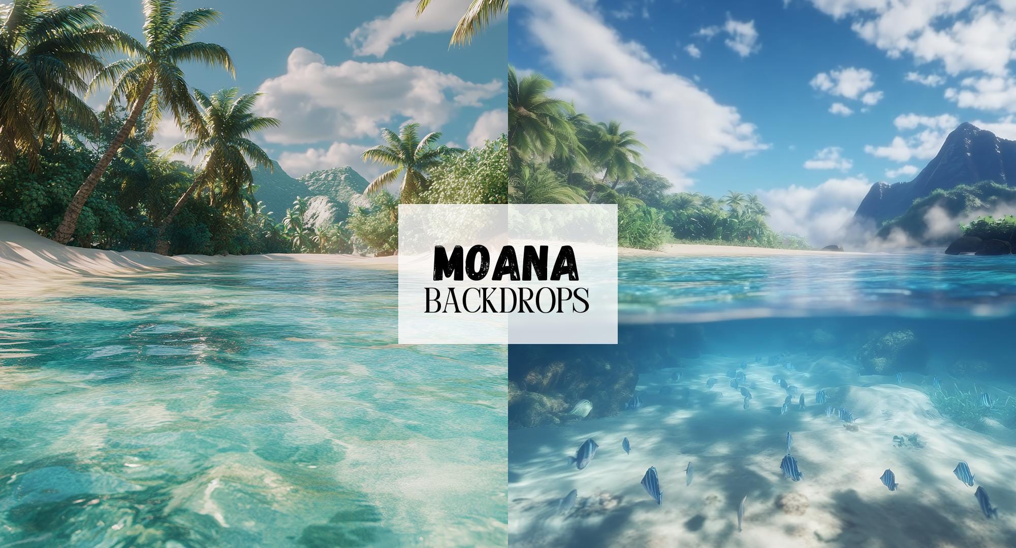 20 Moana Backdrops | 1:1 Ratio | Moana Backgrounds | Photoshop Overlays ...