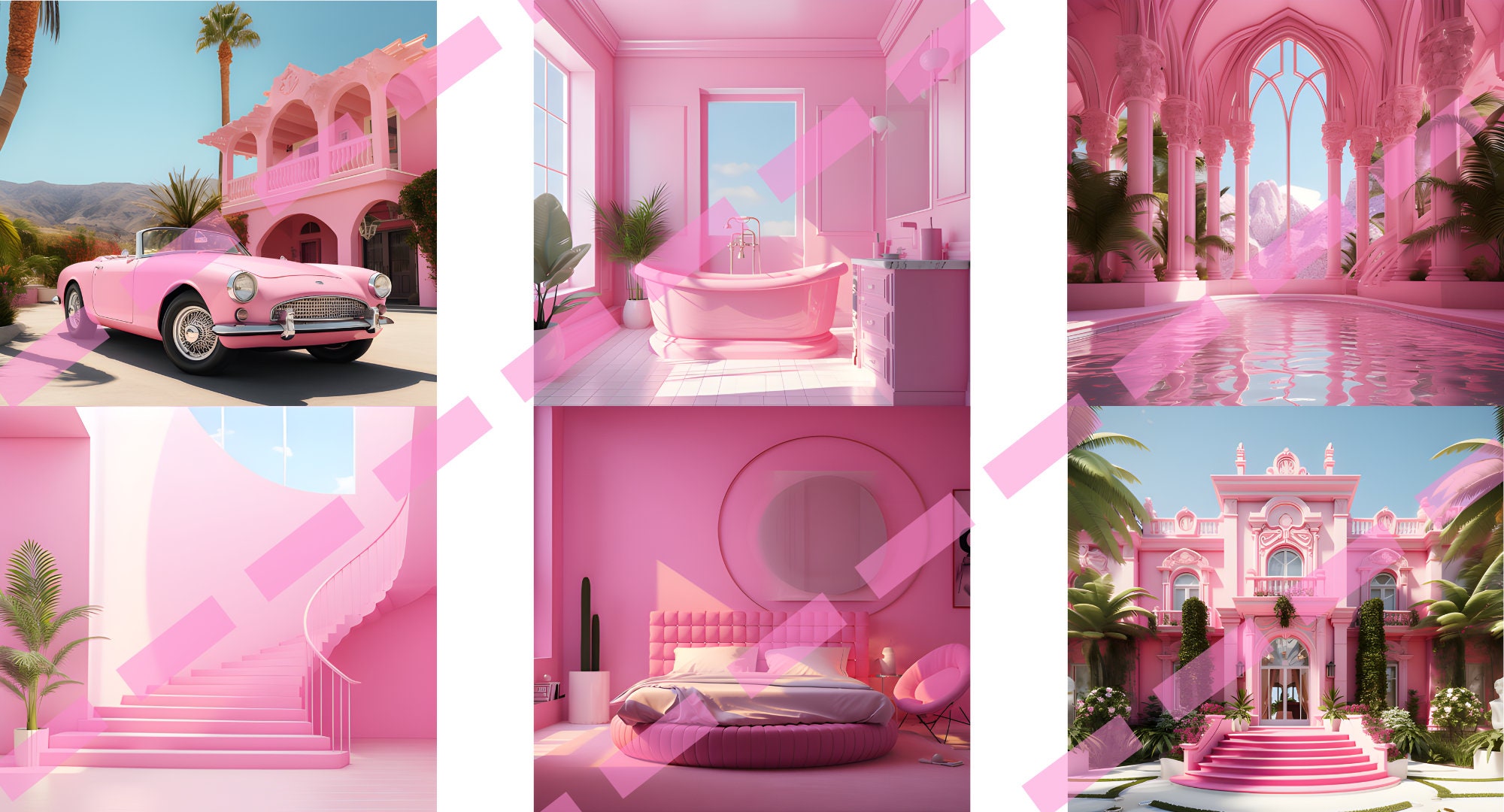 26 Barb Digital Backdrops: Dream House Backgrounds (digital Download ...