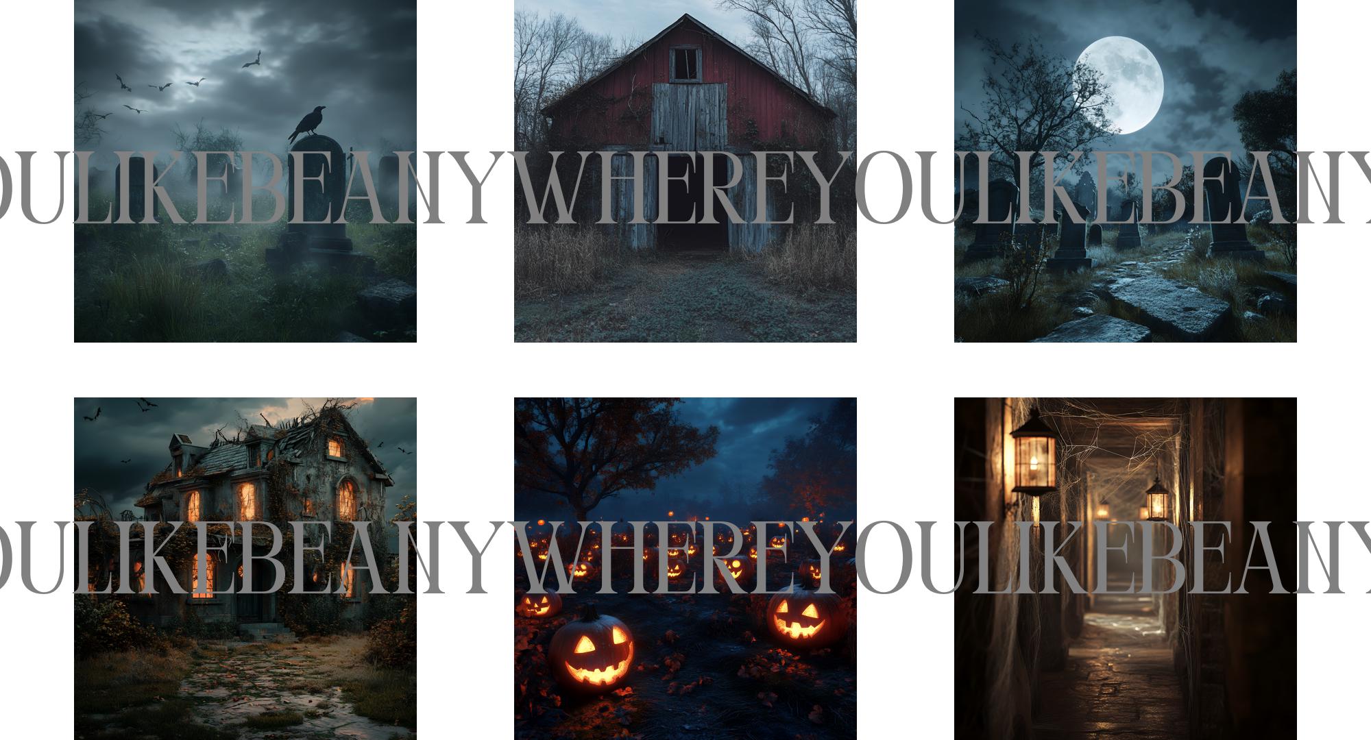 20 'halloween Spook' Backdrops | 1:1 Ratio | Photoshop Overlays ...