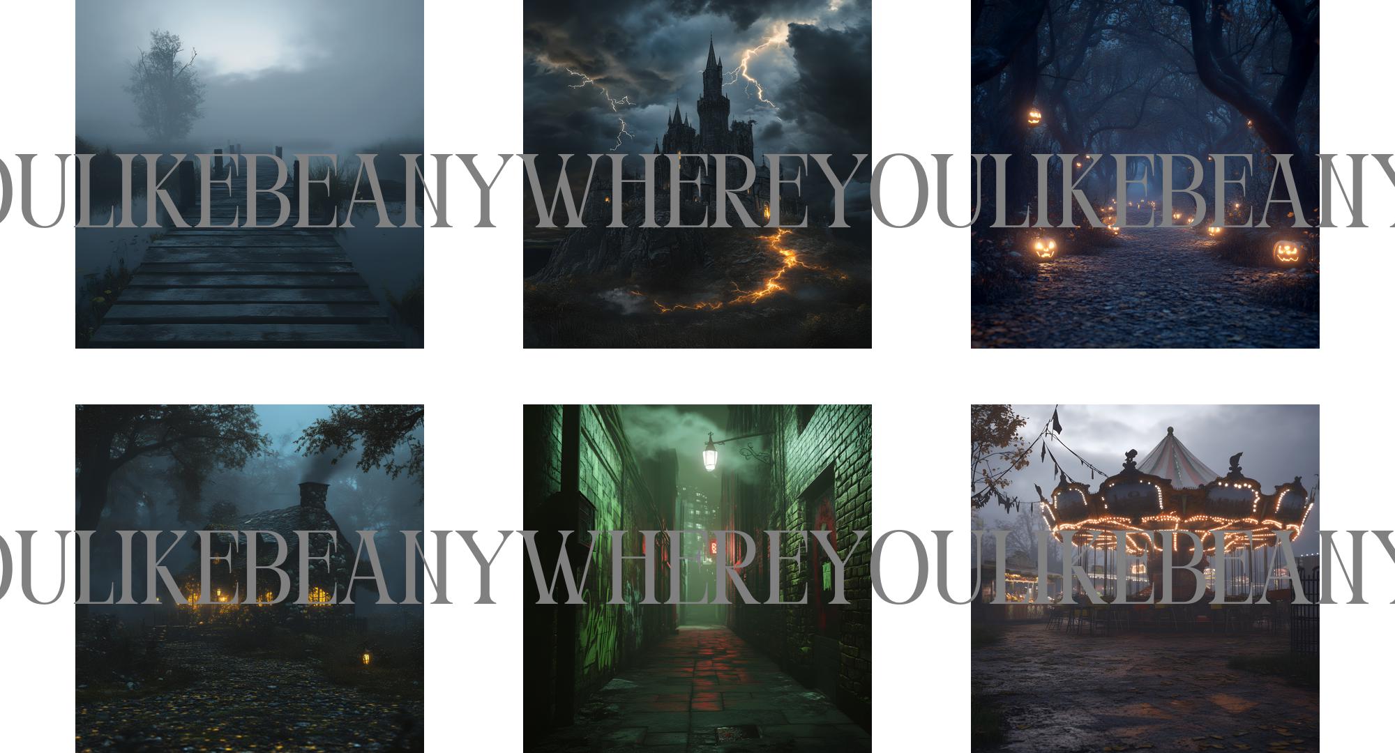 20 'halloween Spook' Backdrops | 1:1 Ratio | Photoshop Overlays ...