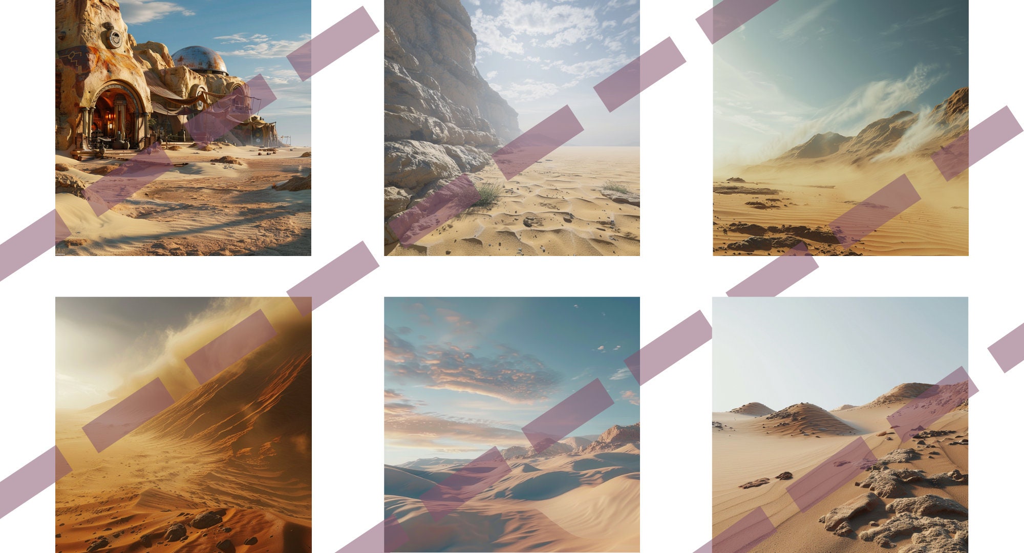 20 Desert Adventure Backdrops | 1:1 Ratio | Sci-fi Sandscapes | Digital ...