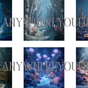 20 the Little Mermaid Backdrops 1:1 Ratio Photoshop Overlays Digital ...