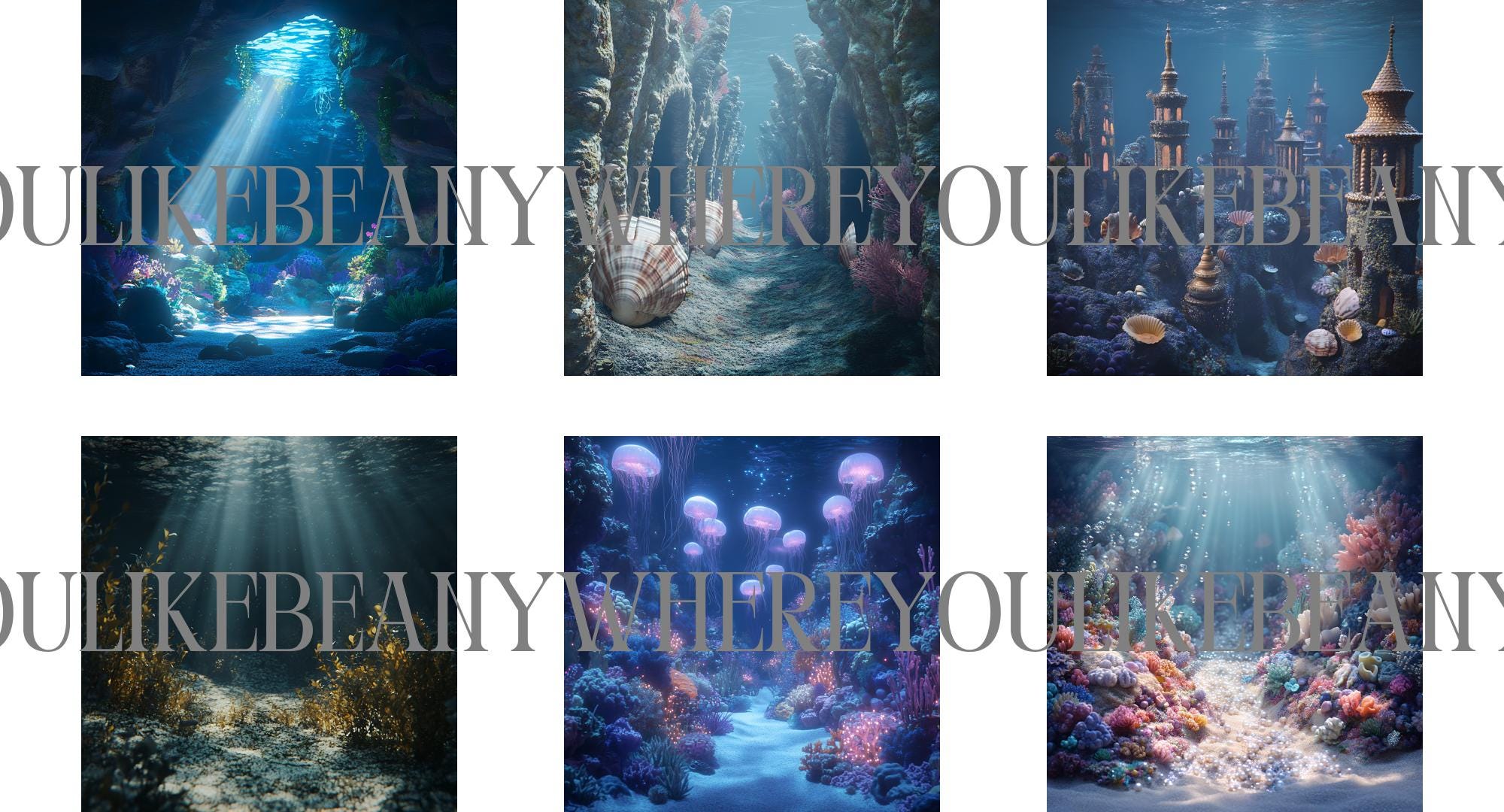 20 the Little Mermaid Backdrops | 1:1 Ratio | Photoshop Overlays ...