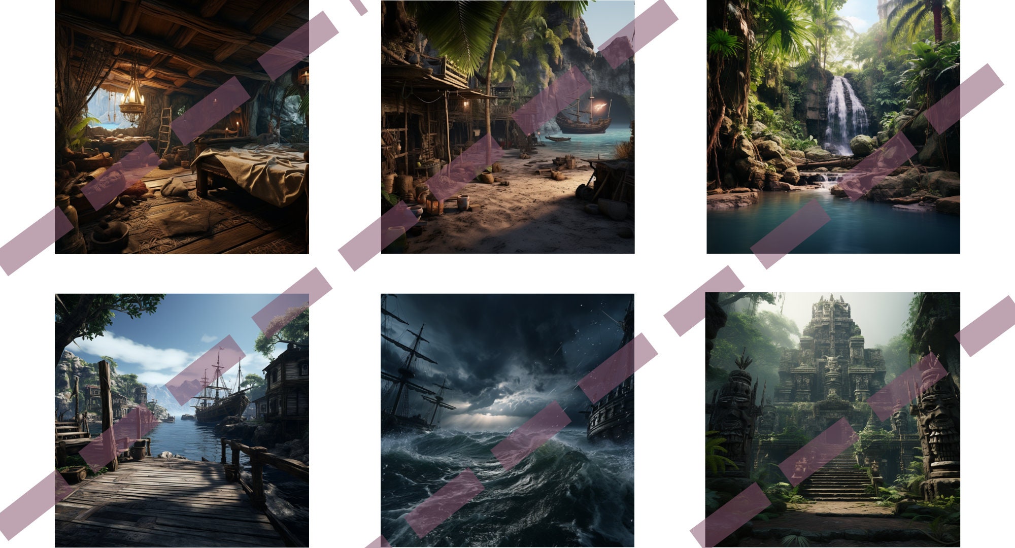 20 Pirate Adventure Backdrops | 20 Digital Scenes | Whimsical Pirate ...