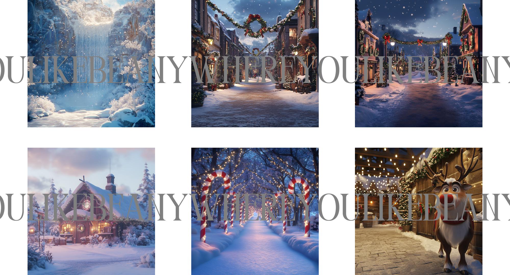 20 Rudolph the Red-nosed Reindeer Backdrops | 1:1 Ratio | Photoshop ...