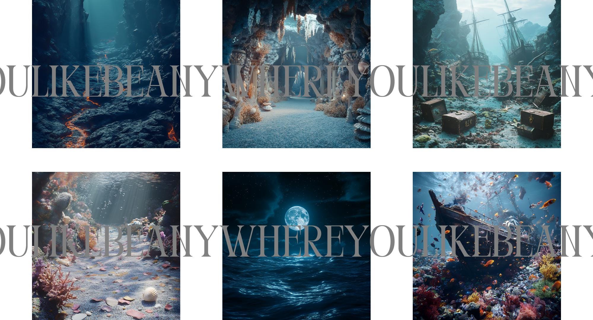 20 the Little Mermaid Backdrops | 1:1 Ratio | Photoshop Overlays ...