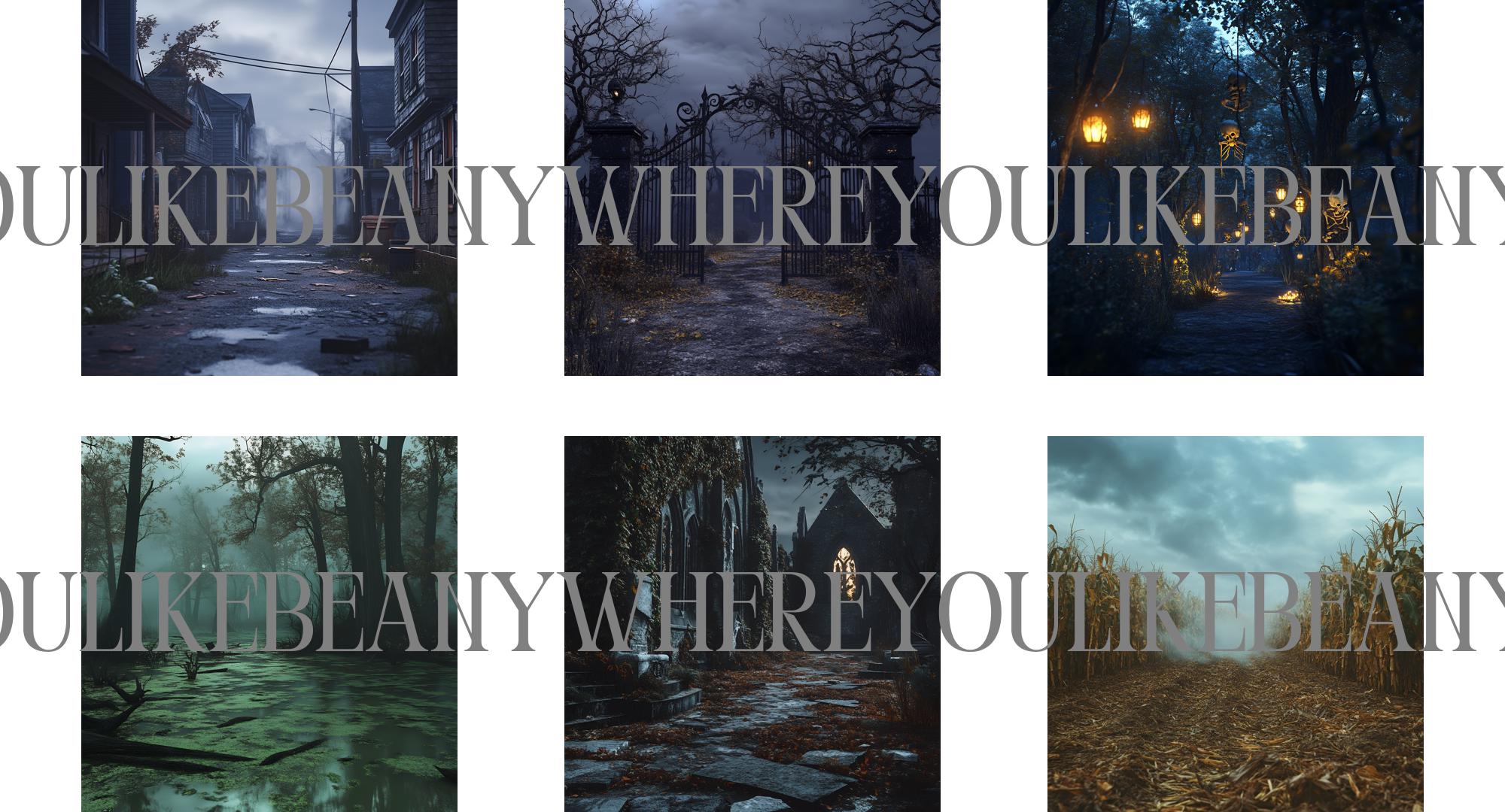20 'halloween Spook' Backdrops | 1:1 Ratio | Photoshop Overlays ...