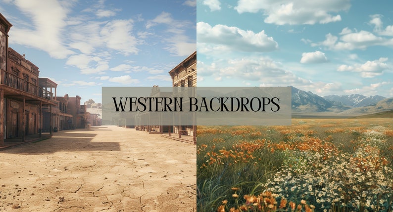 20 'western Movie' Backdrops 1:1 Ratio Photoshop Overlays Digital ...