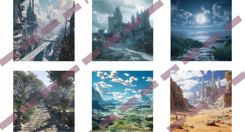 20 Epic Adventure Backdrops 1:1 Ratio Fantasy Game Backgrounds Digital ...