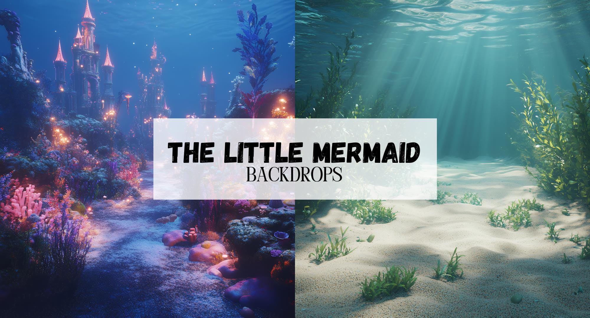 20 the Little Mermaid Backdrops | 1:1 Ratio | Photoshop Overlays ...