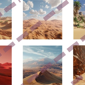20 Desert Adventure Backdrops | 1:1 Ratio | Sci-fi Sandscapes | Digital ...