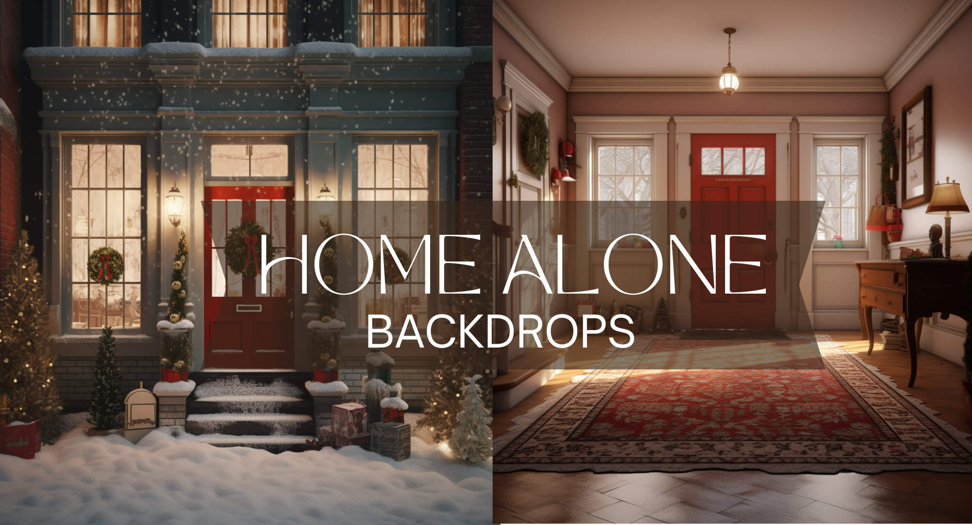 20 Holiday Home Alone Backdrops | 1:1 Ratio | Festive Home Scenes ...