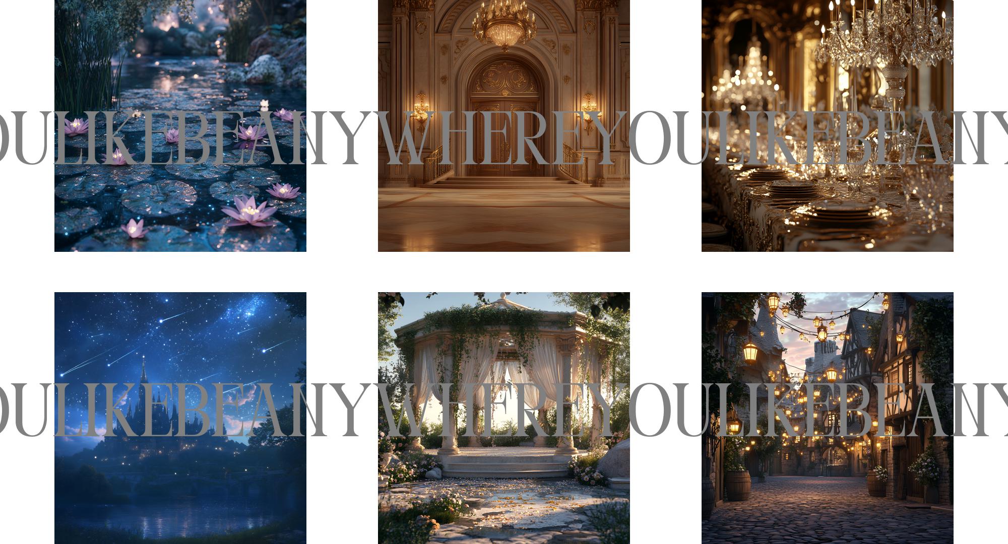 20 Cinderella Backdrops | 1:1 Ratio | Enchanted Castle Backgrounds ...