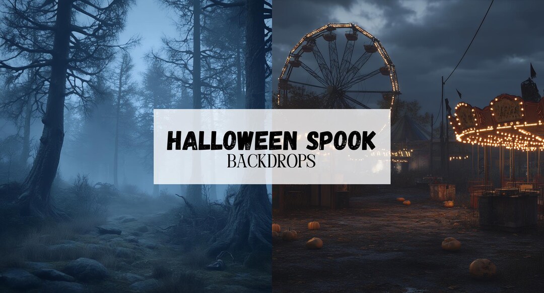 20 'halloween Spook' Backdrops | 1:1 Ratio | Photoshop Overlays ...