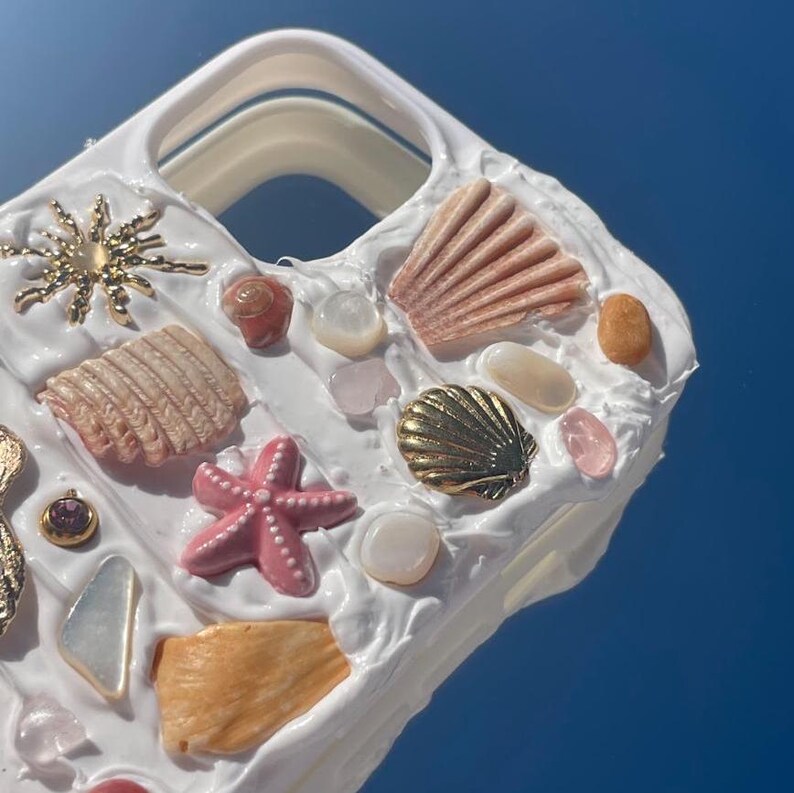 Handcrafted Natural Shell Phone Case | Unique Seashell Design | Custom ...