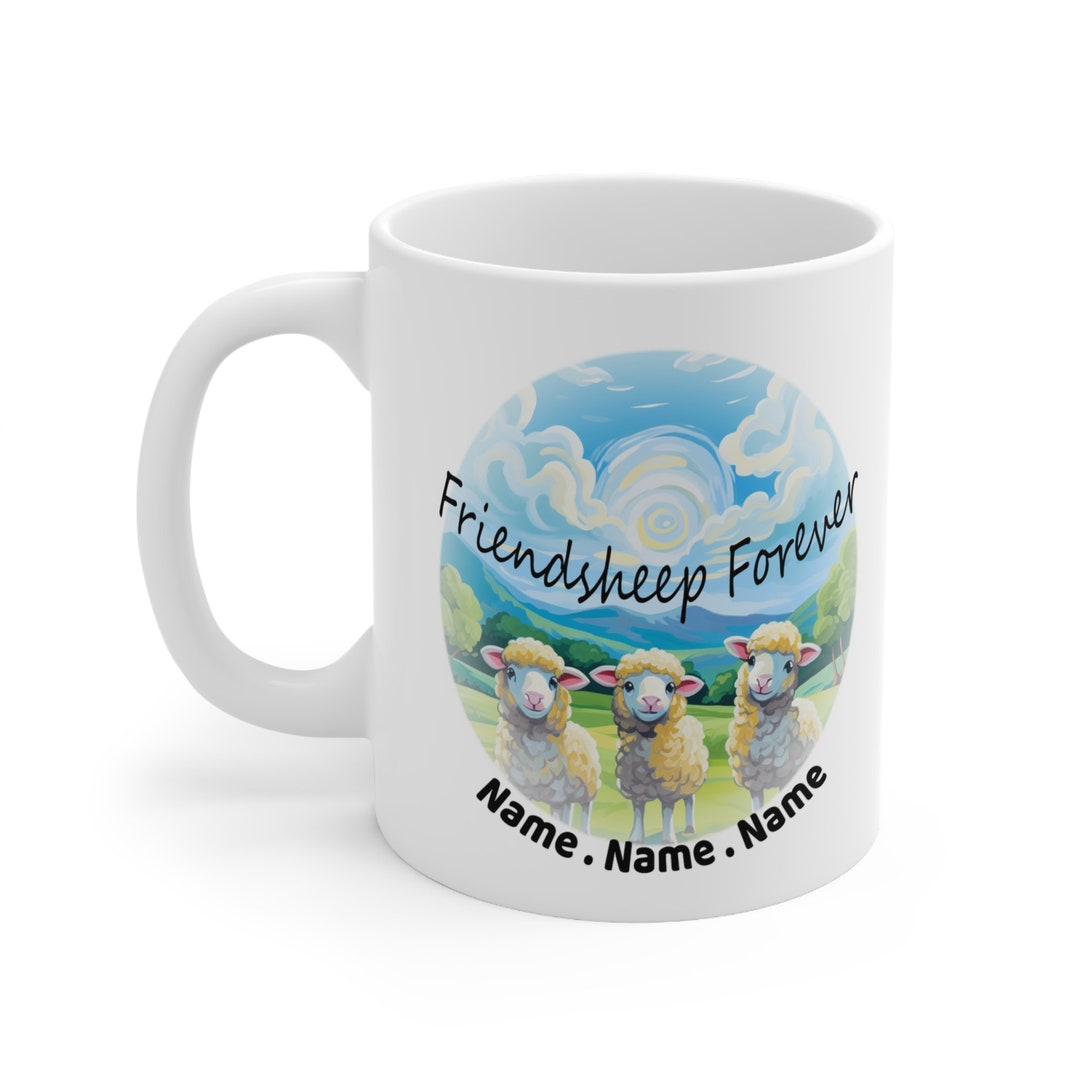 Friendship Mug, Personalized Sheep Design, Gift for 3 Friends - Etsy