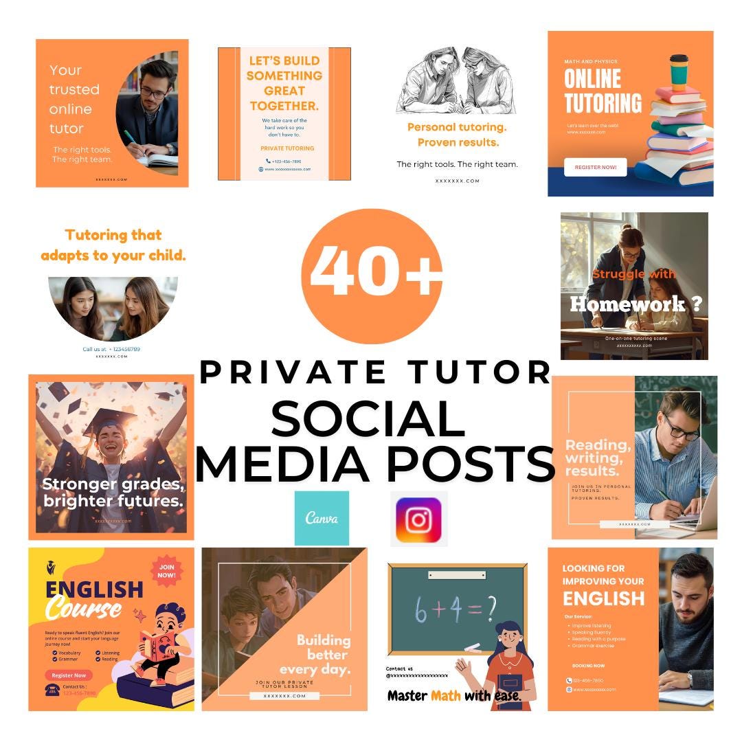 40+ Private Tutor Social Media Post on Instagram - Etsy UK