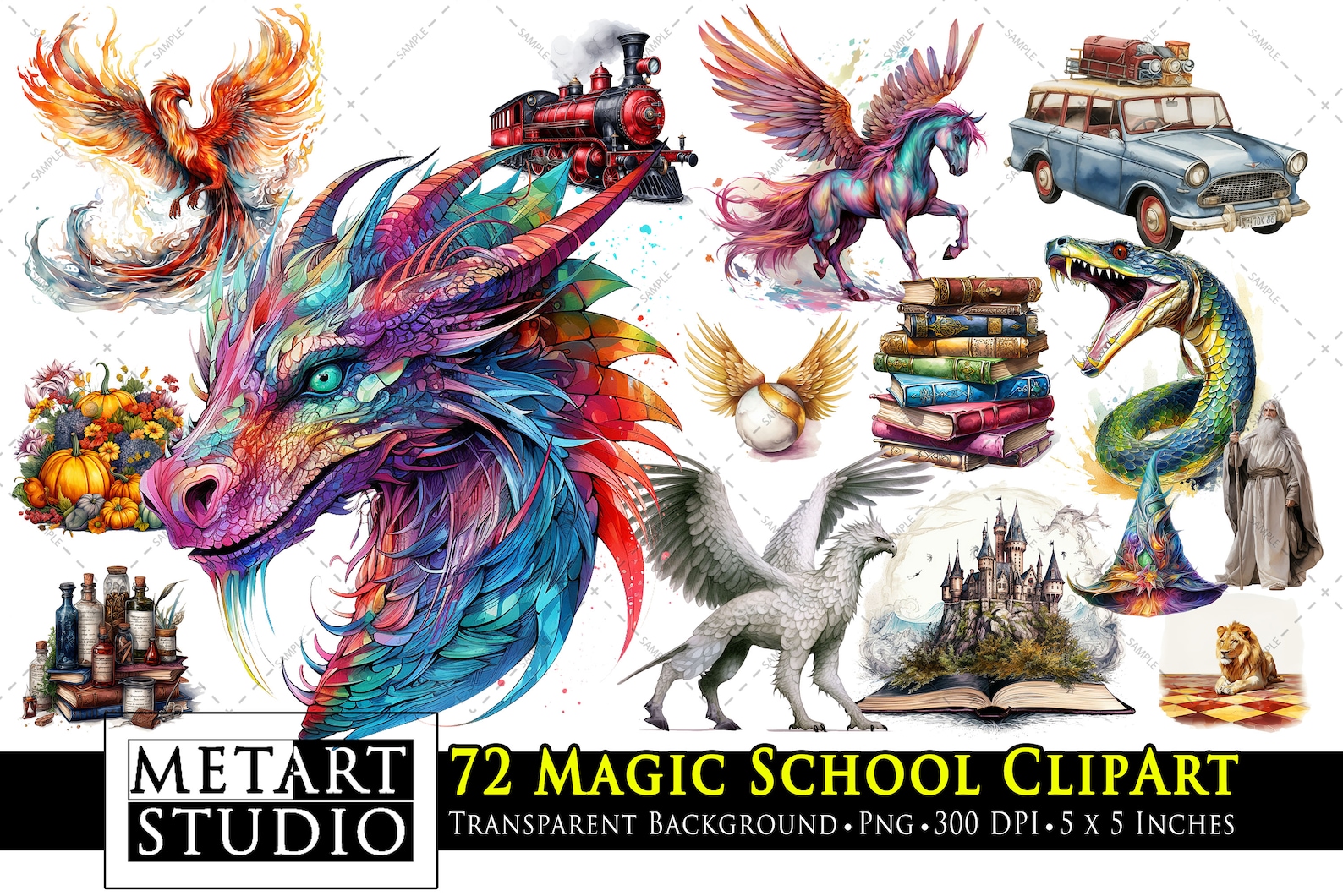 Magic School Clipart Bundle Cliparts Wizard Academy Wizarding Clipart ...