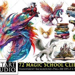 Magic School Clipart Bundle Cliparts Wizard Academy Wizarding Clipart ...