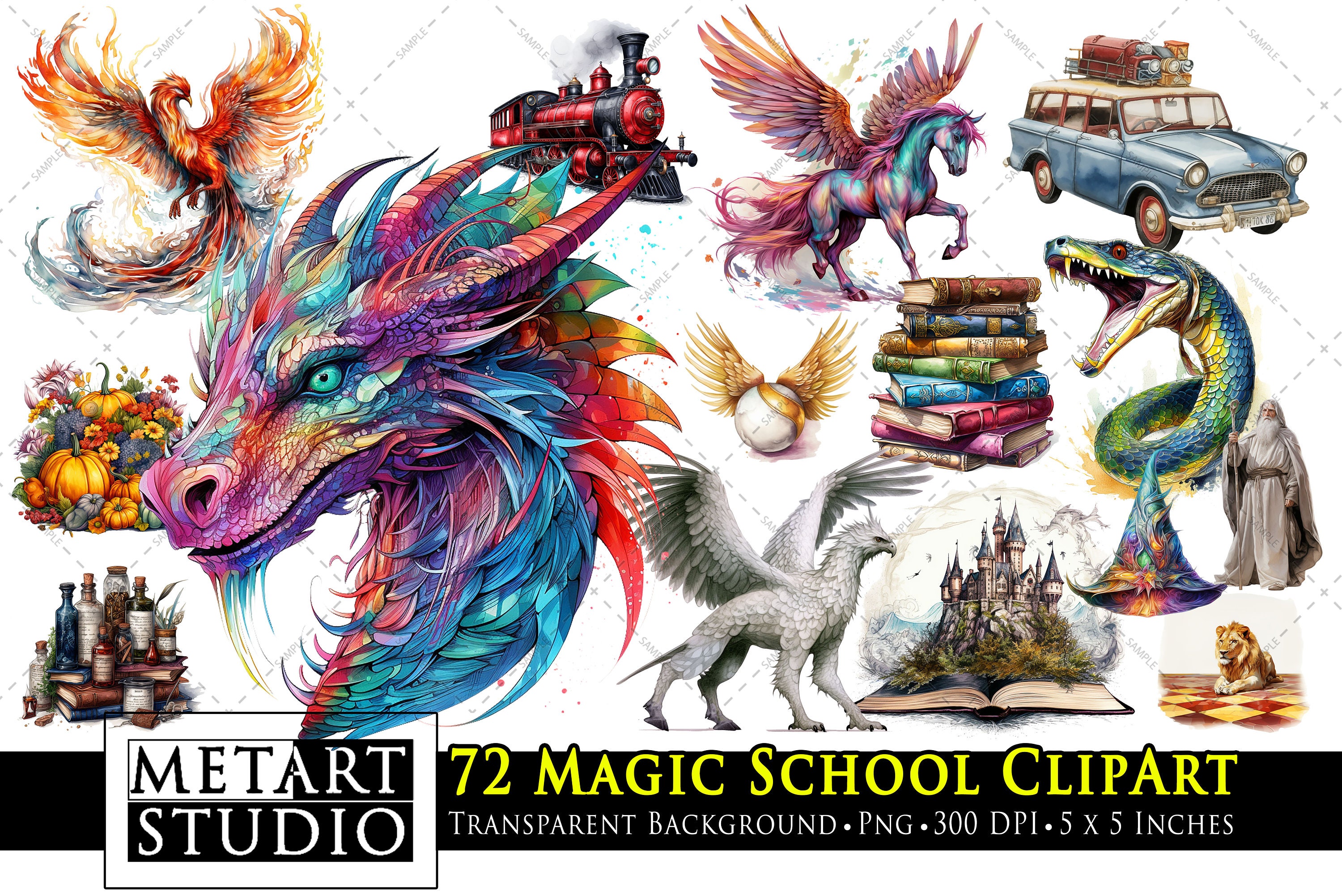 Magic School Clipart Bundle Cliparts Wizard Academy Wizarding Clipart ...