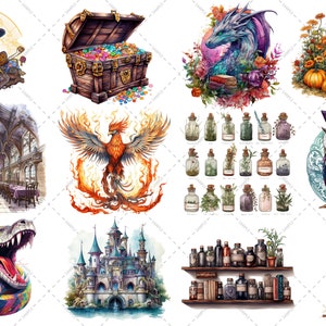 Magic School Clipart Bundle Cliparts Wizard Academy Wizarding Clipart ...