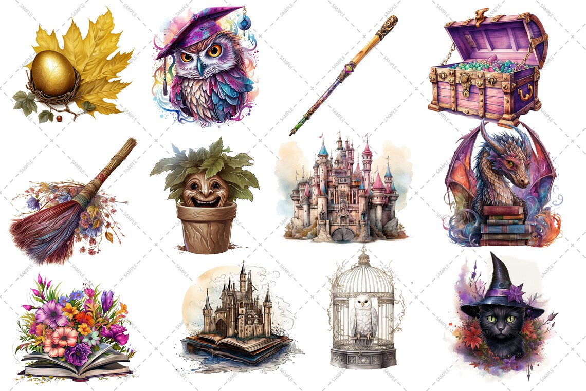 Magic School Clipart Bundle Cliparts Wizard Academy Wizarding Clipart ...