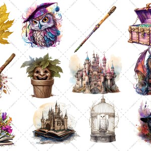 Magic School Clipart Bundle Cliparts Wizard Academy Wizarding Clipart ...