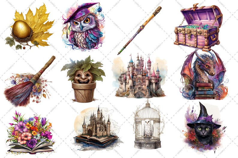 Magic School Clipart Bundle Cliparts Wizard Academy Wizarding Clipart ...