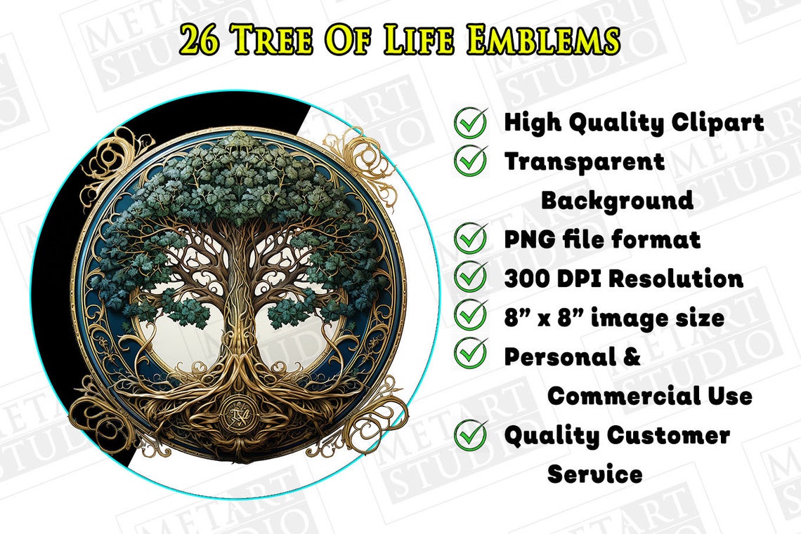 Tree of Life Clipart, Spiritual Symbol PNG, Tree of Life Emblem Clipart ...